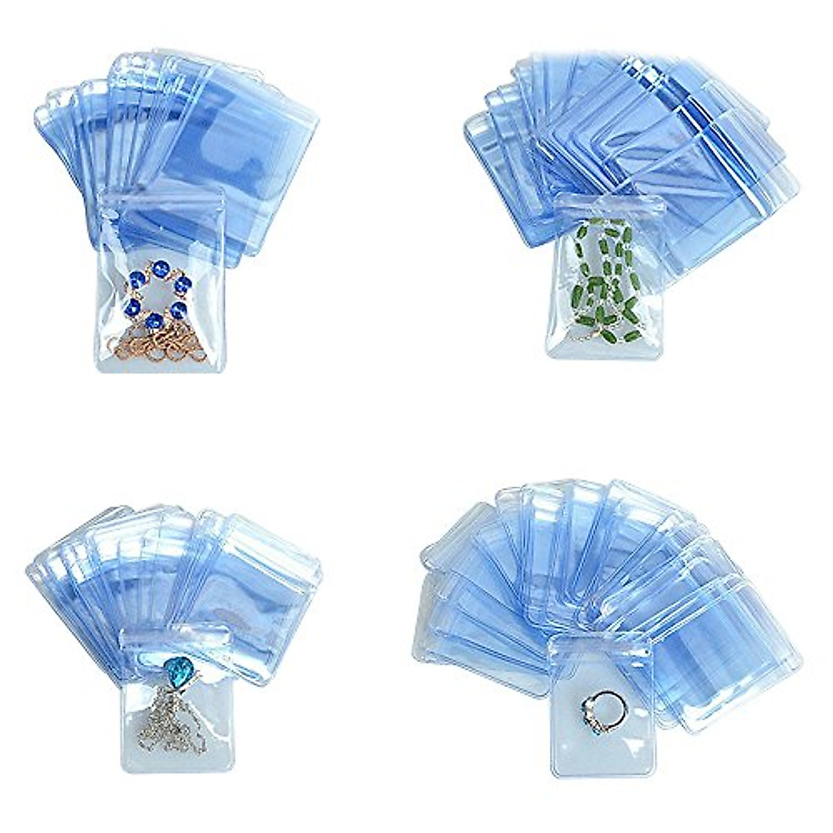 Self Seal Plastic Pack Zipper Lock Bags Clear PVC Antitarnish Jewelry Rings Earrings Packing Storage Pouch for Zip Transparent Anti-oxidation Lock Poly Pouch (100, 7x11cm (2.7x4.3 inch))