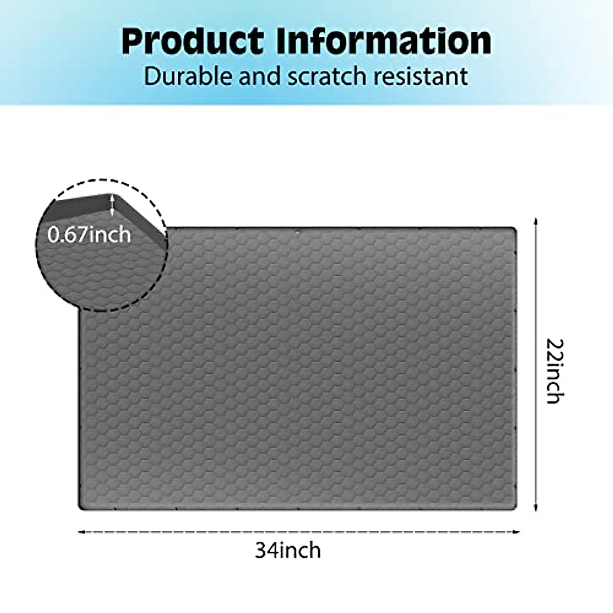 Kitchen Waterproof Under Sink Mat: Silicone Under Sink Liner，Under Sink Liner Drip Tray，34" x 22" Under Sink Kitchen Cabinet Mat，Under Sink Liner Drip Tray，Kitchen Sink Mats