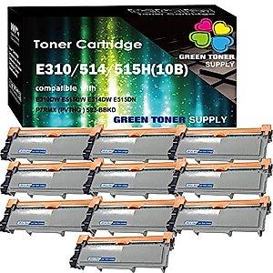 (10 x Black) Compatible E310 E515 593-BBKD Toner Cartridge for use in (PVTHG) Dell E310dw E514dw E515dw E515dn Printer