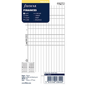 Filofax Personal Finances, White