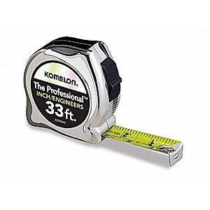 Komelon 433IEHV 6 Pack 33ft. x 1in. The Professional Tape Measure, Chrome