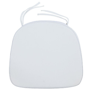 LeisureMod Memory Foam Chair Cushion: Comfortable Pads with Modern Ties for Dining & Kitchen Chairs, Stay in Place Non Skid Design, Removable Cover, Machine Washable, Seat Pad 15x15 (White)