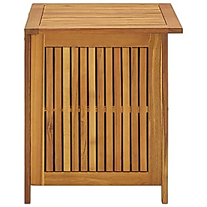 vidaXL Solid Acacia Wood Patio Storage Box Wooden Garden Outdoor Hallway Entryway Storage Blanket Pillow Box Furniture 23.6"x19.7"x22.8"