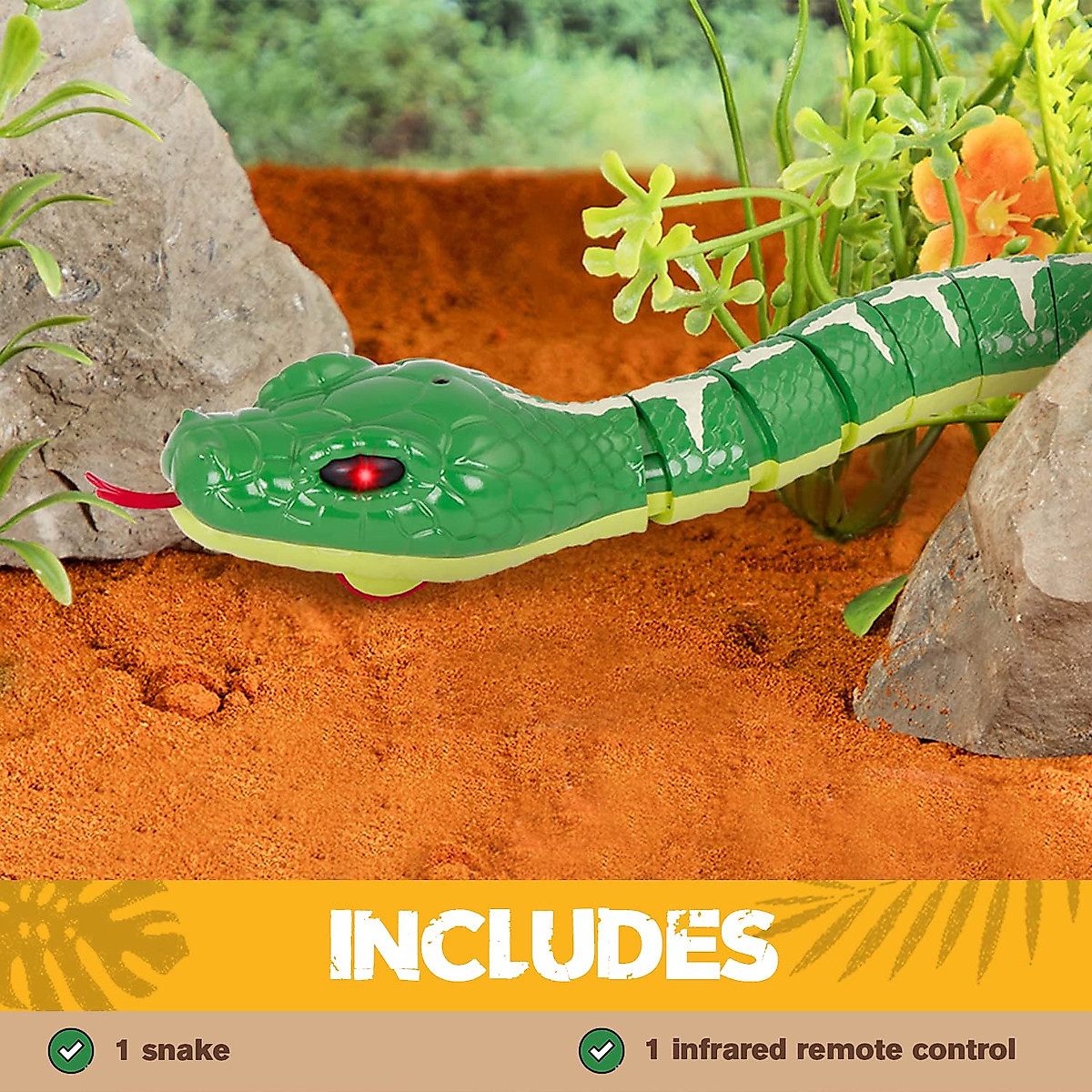 Terra by Battat Remote Control Emerald Tree Boa - Electronic Snake Toy for Kids Ages 6+