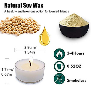 Unscented Tealights Bulk White Soy Tea Lite Candles Long Lasting Clean Burn Candles Set of 12