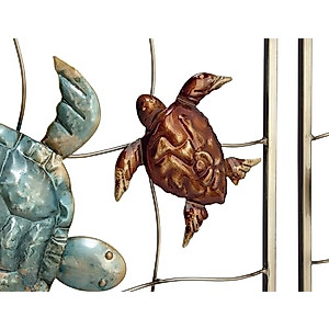 Deco 79 Metal Turtle Wall Decor, Set of 2 20"W, 20"H, Multi Colored