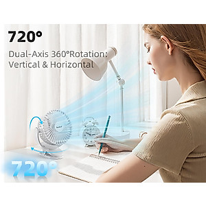 Desk Fan, Battery Powered Square Camping Fan, Portable Fan for Home Office, Travel Fan for Sleeping Fits in Suitcase, 20000mAh Blue Border Outdoor Fan, Transparent Fan Blade, 3 speeds, Timer.