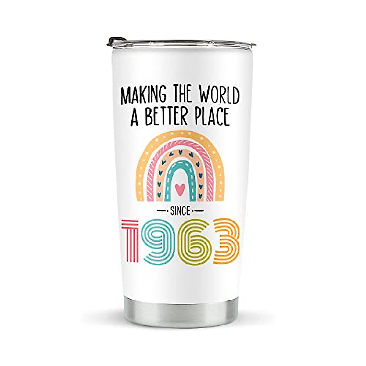 60th Birthday Gifts for Women, Tumbler 20 oz Stainless Steel Vacuum Insulated Tumblers, 1963 Birthday Gifts for Women, 60 Year Old Birthday Gifts, 60th Birthday Gift Ideas, 60th Birthday Tumbler