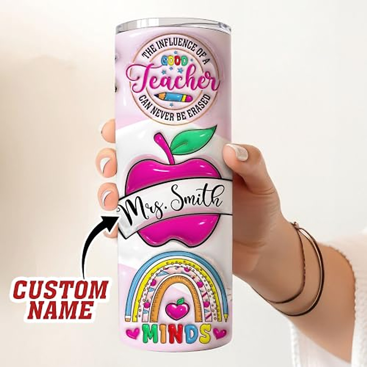 Teacher Gifts Chaos Coordinator 3D Inflated Effect Printed Tumbler Teacher Thank You Appreciation Gifts Best Teachers Gift Custom Coffee Cup for Men Women Teachers Day Mothers Day Back To School