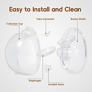 NCVI Hands Free Wearable Breast Pump 8123, Portable Double Electric Pump, 4 Modes 9 Levels, Combined with Strong Motor and Wearable Cups, 21/24/28mm, Breastfeeding Pump with Lightweight, Low Noise
