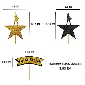 36PCS American Musical Cake Topper for Hamilton Birthday Party Decor Decorations for Kids Adults