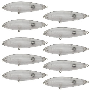 10PCS Unpainted Lure Blanks 10.55g 8.7cm with 7mm Free Fishing Eye Crankbait Simulation Blank Body Clear Hard Baits Trout Salmon Minnow Lure Popper Lures Topwater Freshwater 256