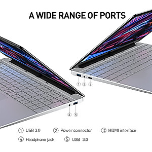 TOPOSH Windows 10 Laptop,15.6 inch PC Notebook,8GB RAM+256GB SSD,Intel Celeron 5205U,for Business use,Backlit Keyboard Dual Core,WiFi Bluetooth-Silver