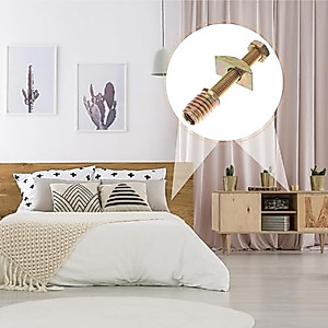 8 Sets 4 in1 Connectors Fittings, M8 Half Moon Spacers Furniture Bolts and Barrel Nuts Table Bed Assembly Fasteners Bolts for Beds Chairs HeadBoards