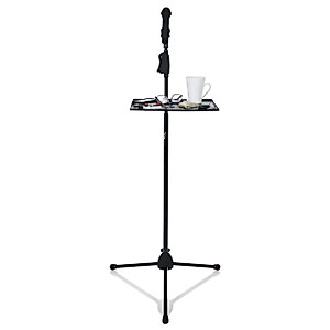 Gator FrameworksCases Microphone Stand Clamp-On Utility Shelf 15" x 11" Surface Area with 10 Pound Weight Capacity, Black, 11" x 15" (GFW-SHELF1115)
