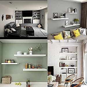 White 36" Floating Wall Mounted Shelves 2 Pack,12 Inch Deep Wide Panel Display Ledge Shelf,35.43" L x 11.81" D x 2" T