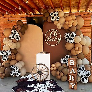 158 PCS Cow Balloons Arch Garland Kit Cow Party Decorations for Baby Shower Birthday Farm Western Theme Party Supplies Decorations