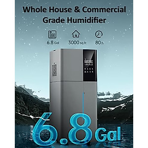 Humidifier Large Room, LACIDOLL 26L/6.8Gal Whole House Humidifiers for Home 3000 sq.ft, 3000ml/H Cool Mist Humidifier Baby, Top Fill Humidifiers for Bedroom Plant with 360° Nozzle & Extension Tube