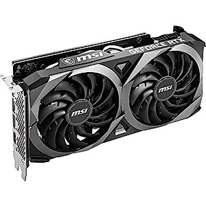 MSI Gaming GeForce RTX 3060 Ti LHR 8GB GDRR6X, 256-Bit, HDMI/DP, Nvlink, Torx Fan 3, Ampere Architecture OC Graphics Card (RTX 3060 TI Ventus 2X 8GD6X OC)