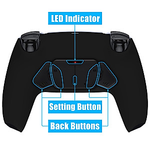 eXtremeRate Black Programable RISE4 Remap Kit for PS5 Controller BDM 010 & BDM 020, Upgrade Board & Redesigned Back Shell & 4 Back Buttons for PS5 Controller - Controller NOT Included