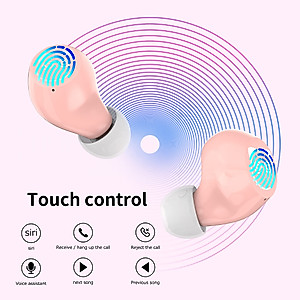 Togetface Bluetooth Kids Earbuds, Pink Wireless Earbuds for Girls and School Classroom Earpods Small Ears Headphone Earphones Airpods in-Ear Headset
