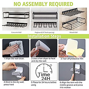 ITurnGlow Power Tool Organizer for Storage,Wall Mount Heavy Duty Drill Holder, 2 Pack Garage Power Tool Storage Racks Tool Holder for Cordless Drill, Heavy Duty Floating Tool Shelf