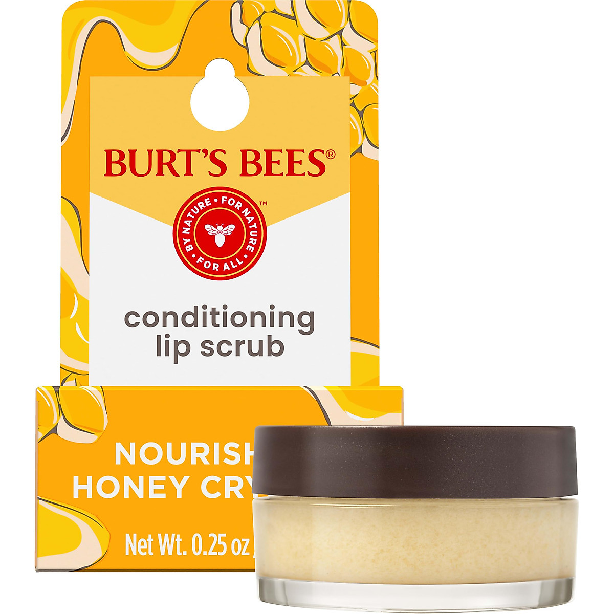 Burt's Bees Lip Care Easter Basket Stuffers, Moisturizingc & Conditioning Lip Scrub Spring Gift, for All Day Hydration, with Exfoliating Honey Crystals, All Natural, 0.25 Ounce