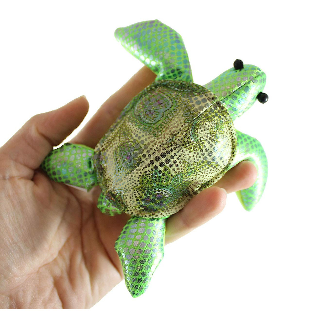Curious Minds Busy Bags 5 Reptile Set - Sand Filled Animal Toy - Snake, Turtle, Lizard, Alligator, Frog- Heavy Weighted Sandbag Animal Plush Bean Bag Toss - Shimmering Glitter