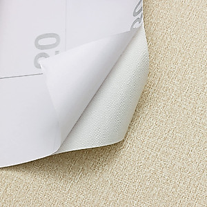 Guvana Contact Paper Khaki Grasscloth Textured Wallpaper Peel and Stick Wallpaper Embossing Contact Paper Self Adhesive Wallpaper Faux Linen Removable Wallpaper for Bedroom Cabinets Decor 15.7"x118"