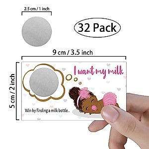 REWIDPARTY Baby Shower Scratch Off Party Game Cards（32 PCS） Activity for Bridal Baby Shower Festive Raffle Tickets Sleeping Baby Scratch Off Cards Christmas Thanksgiving Holiday Games Supplies （Girl）