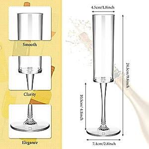 Champagne Flutes Goblets Plastic Acrylic Wine Toasting Goblets Crystal Disposable Cocktail Cups Drinkware Reusable For Christmas Party Wedding Birthday Anniversary(Clear,12 Pieces)