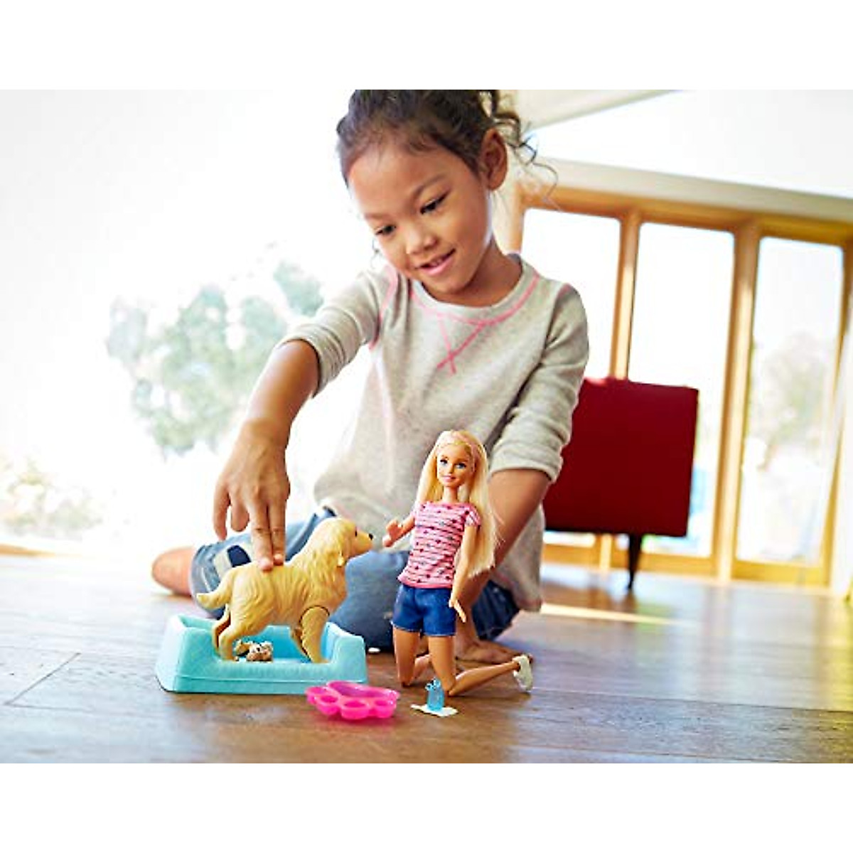 Barbie Newborn Pups Doll & Pets