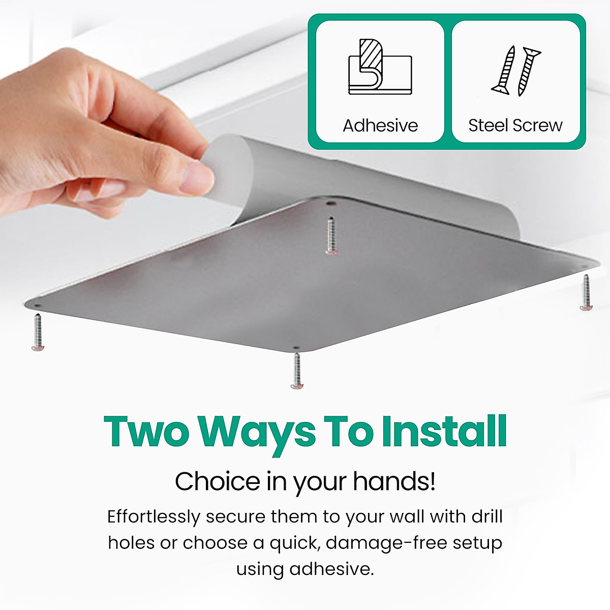 MagGrip GripPlate Stainless Steel Plate Spice Jar Grips | Easily attach over 6 Large 6.5 x 9 Inches | Any Space, Any Place not Included