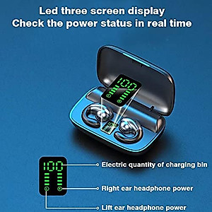 FAIIVE Wireless Ear Clip Bone Conduction Headphones, Open Ear Wireless Bluetooth Headphones for Running, Bicycle, Driving, Sports (Red)