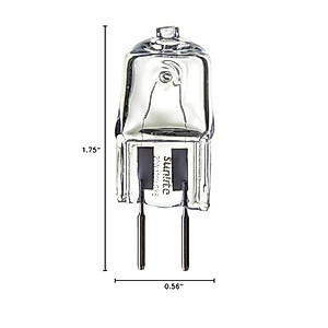 12 Pack Sunlite Halogen 20 Watt Single Ended T3.5 GY6.35 Base 120V Clear Light Bulb
