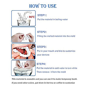 2 Pairs Instant Veneer Dentures Dentures Serrated Dentures Top Bottom Temporary Fake Cosmetic Teeth Straightening Braces Covering Whitening Restoration Kit for Men and Women
