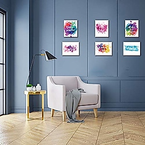 Inspirational Wall Art Quotes Poster- Home Office Giclee Print Kitchen Living Room Decoration Kids Teens Bedroom Decor Motivational Painting Artwork 6 Piece Unframed Canvas Sayings Positive Phrase