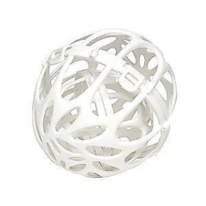 Home Basics Round Plastic White Laundry Bra Ball for Machine Washing Delicates 2 Interlocking Balls | Lock Closure for Secure Fit | Protects Delicates