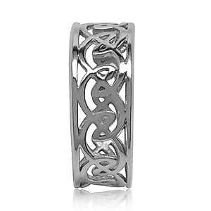 Silvershake 8mm 925 Sterling Silver Celtic Knot Band Ring Size 9