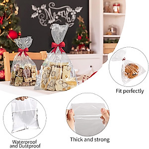 100 Pcs 9 in x 6 in(1.4mil.) Clear Flat Cello Cellophane Treat Bags Good for Bakery, Cookies, Candies ,Dessert with random color Twist Ties!