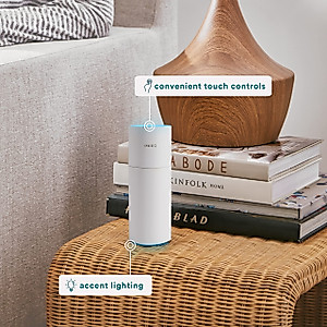 Homedics Portable Humidifier - Small Air Humidifiers for Bedroom, Plants, Office, Travel - Cool Mist Humidifiers, Color-Changing Accent Light, 2 Mist Settings, White