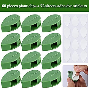 60 Pieces Plant Climbing Wall Fixture Clips with 72 Pieces Acrylic Adhesive Sticker Plant Fixer Invisible Wall Vines Fixing Clips Self-Adhesive Hook Plant Vine Traction for Indoor Outdoor Decoration