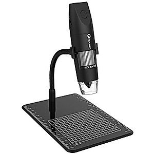 Wireless Digital Microscope Handheld USB HD Inspection Camera 50x-1000x Magnification with Flexible Stand Compatible with iPhone, iPad, Samsung Galaxy, Android, Mac, Windows Computer (Black)