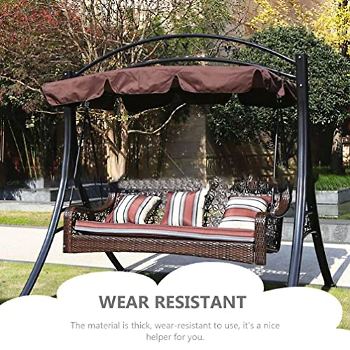 Angoily Outdoor Swing Canopy Replacement Garden Sun Shade Patio Swing Top Cover Waterproof Furniture Protector for Hammock Chair Sofa Patio Swing Parts