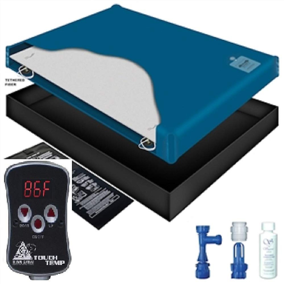 INNOMAX 60% WAVELESS WATERBED Mattress/Liner/Digital Heater/Fill Drain/Conditioner KIT (Queen 60x84 1SF-1GT2)