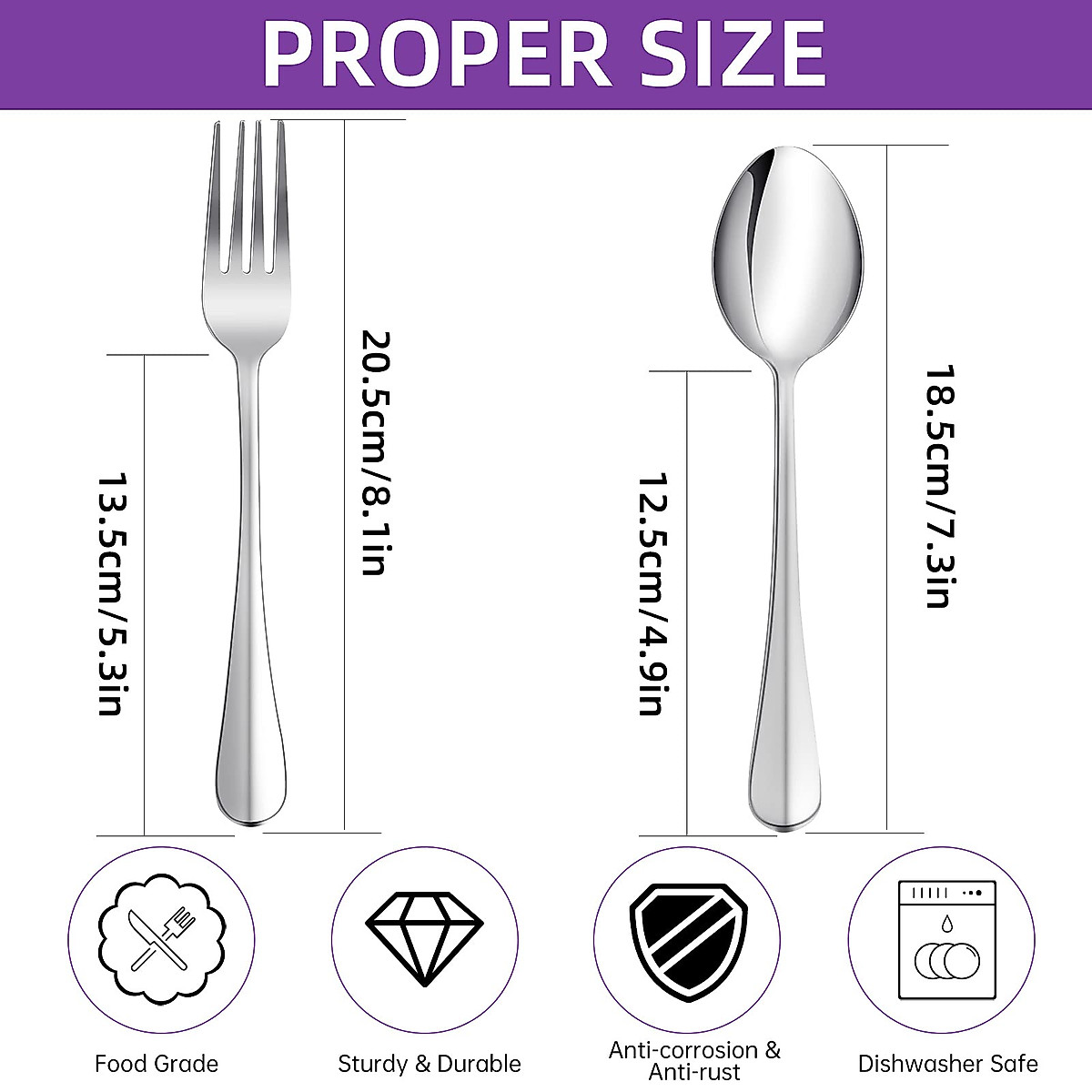 24Pcs Forks and Spoons Silverware Set,Tableware Spoons and Forks Set,Food Grade Stainless Steel Flatware Cutlery Set,Fork and Spoon Set for Home Kitchen Restaurant,Dishwasher Safe,Mirror Polished