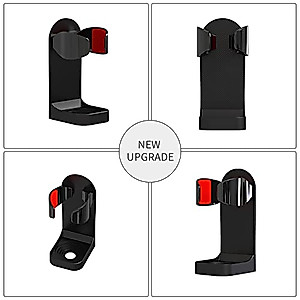 Razor Holder for Shower Wall Command Straight Electric Shaver Bathroom Beauty Apparatus Storage Organizer Wall Mount Self Adhesive Adjustable Size Razor Hanger 2 Pack (black)