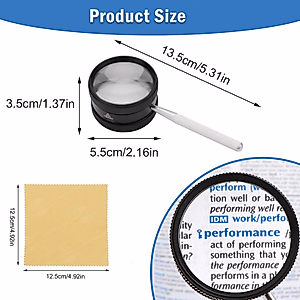 35X Handheld Magnifying Glass, High Clarity Reading Magnifier Portable Loupe for Macular Degeneration, Seniors Reading, Soldering, Inspection, Coins, Jewelry, Exploring （Diameter:50mm/1.97"）