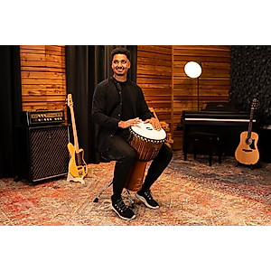 Meinl Percussion ADJ2-XL+BAG African Style Rope Tuned 13-Inch Wood Djembe with Bag, Brown