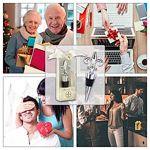 2 Pcs Wine Stopper Decorative Stainless Steel Wine Bottle Stoppers Keep Wine Fresh Sealing, With Gift Box, Wedding Gifts Souvenirs For Coming Guests (Silver)